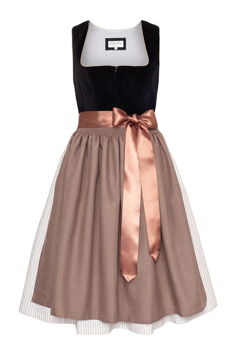 Samt-Dirndl Leyla black ginger jetzt bei Ludwig und Therese online!