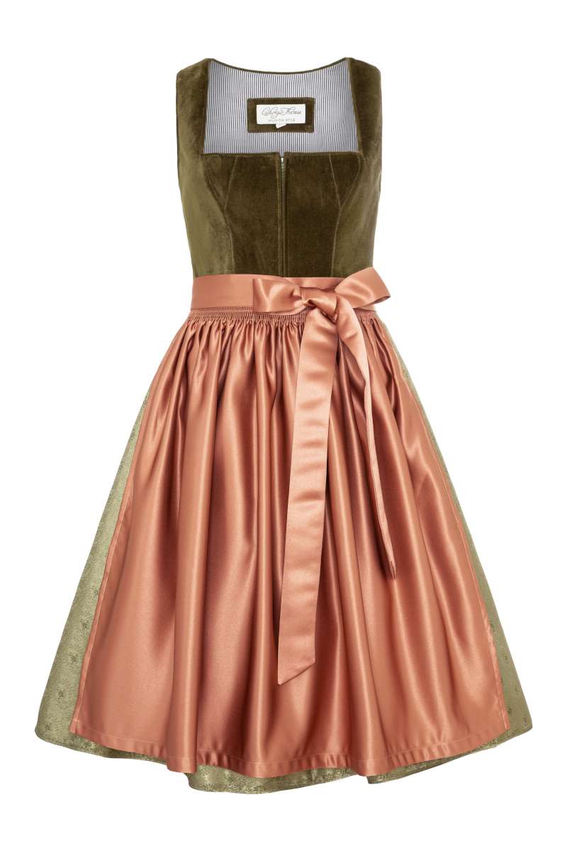 Samt-Dirndl Leyla black ginger jetzt bei Ludwig und Therese online!